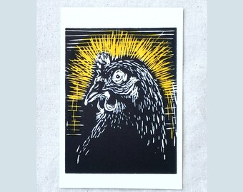 Fire Linocut - Etsy