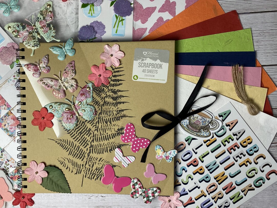 Country Chic Floral Butterfly Scrapbook Starter Kit - Scrapbook ...
