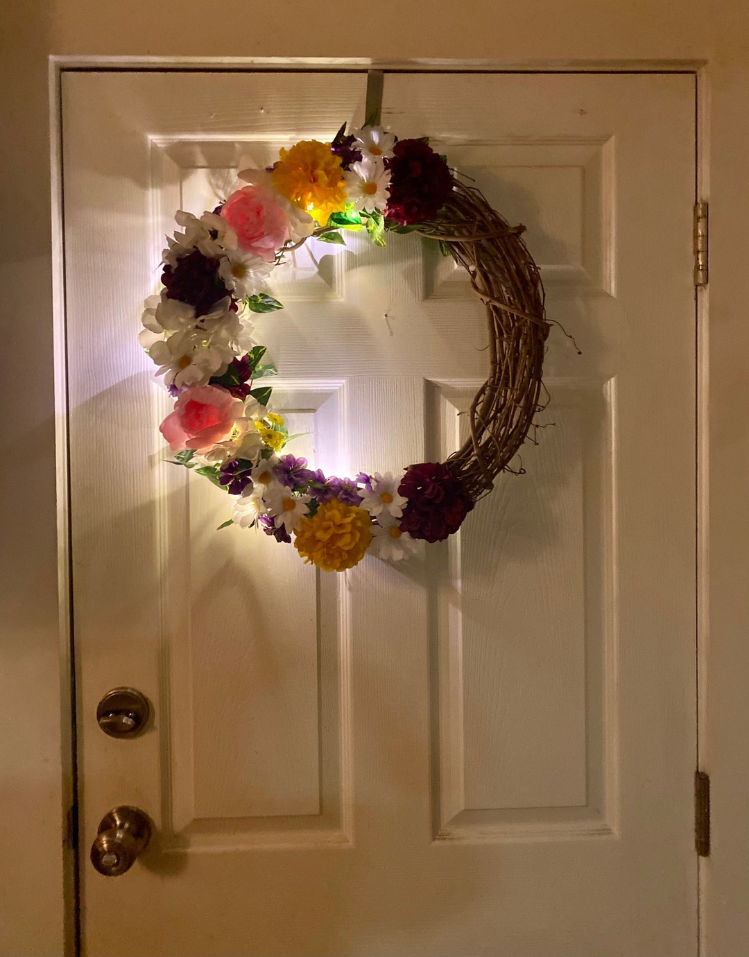 LED Wild Flower Wreath - Etsy