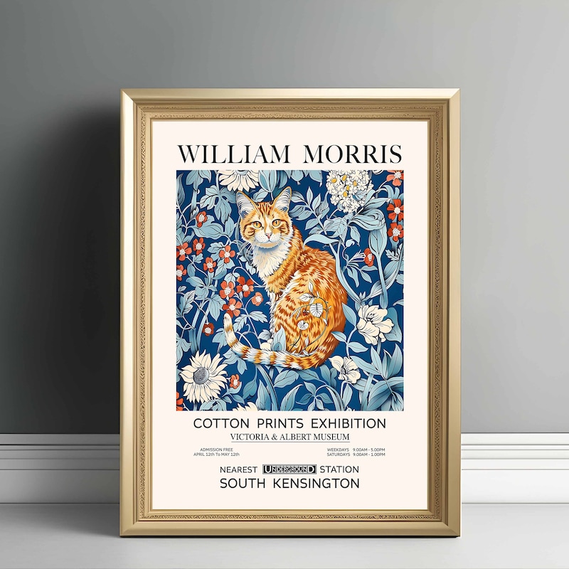 Ginger Cat Art Mid Century - Etsy UK