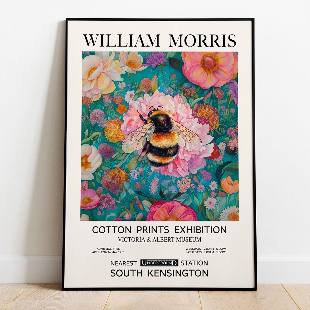 William Morris Bumble Bee Floral Print: Vintage Exhibition Poster - Etsy