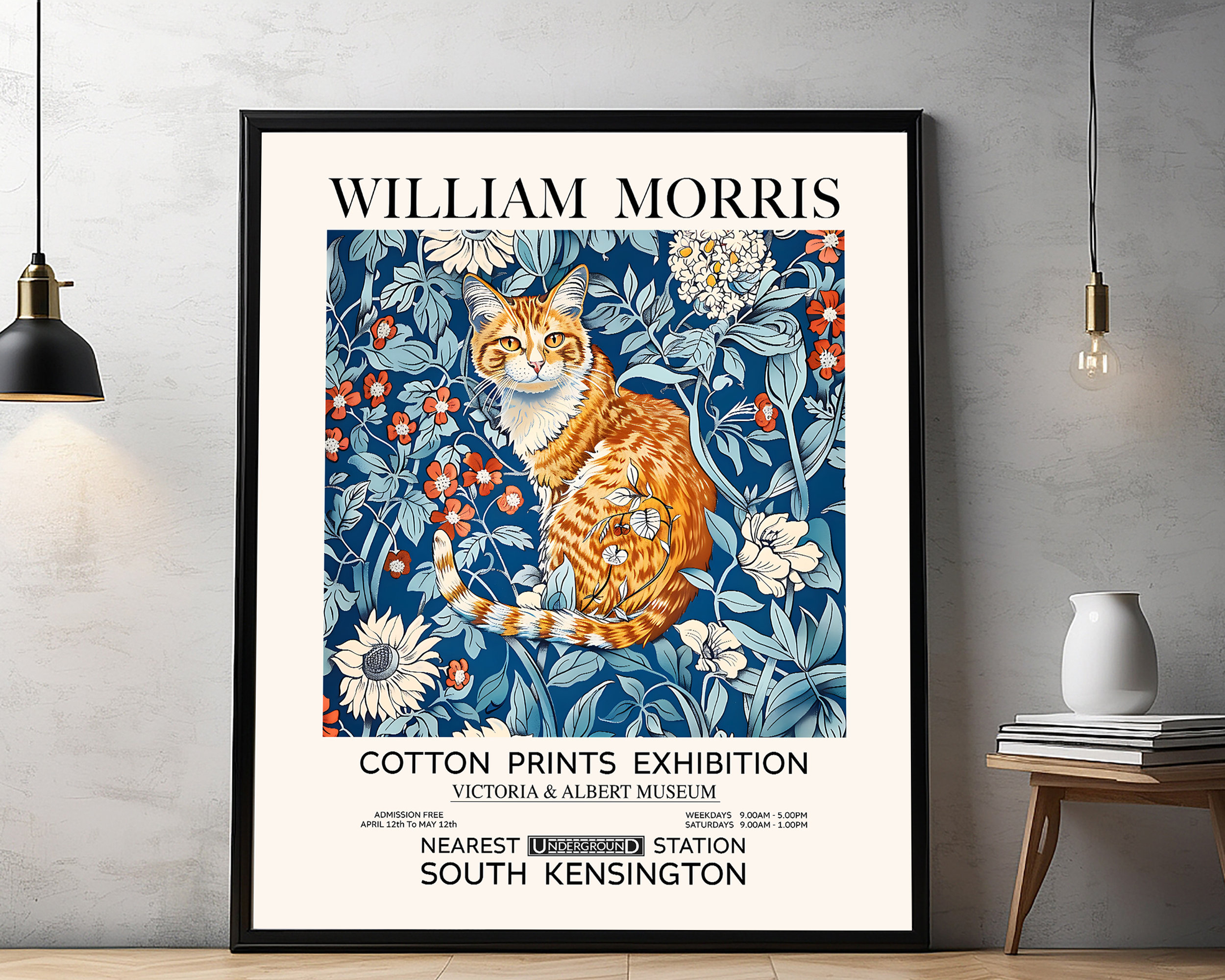 William Morris Ginger Cat Print | Exhibition Poster | William Morris ...