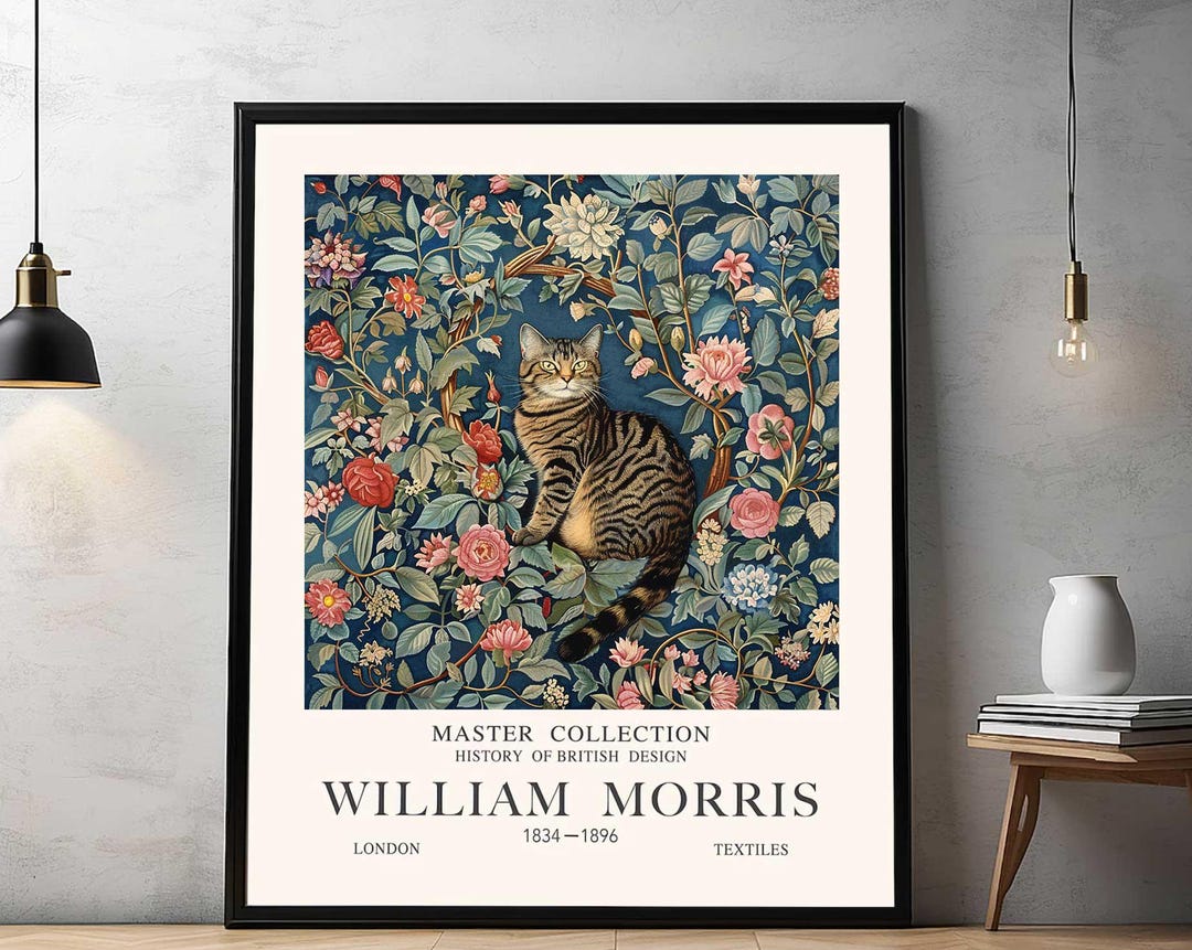 William Morris Tabby Cat | Master Collection | William Morris Poster ...