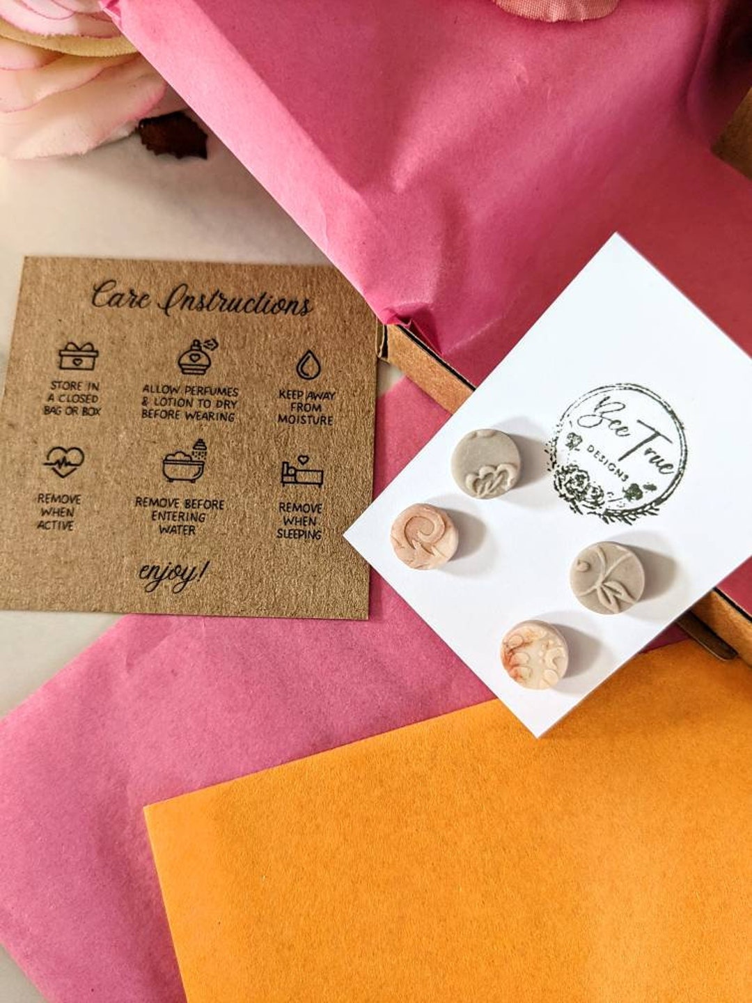 Flower Embossed Stud Pack Small Circle Polymer Clay - Etsy