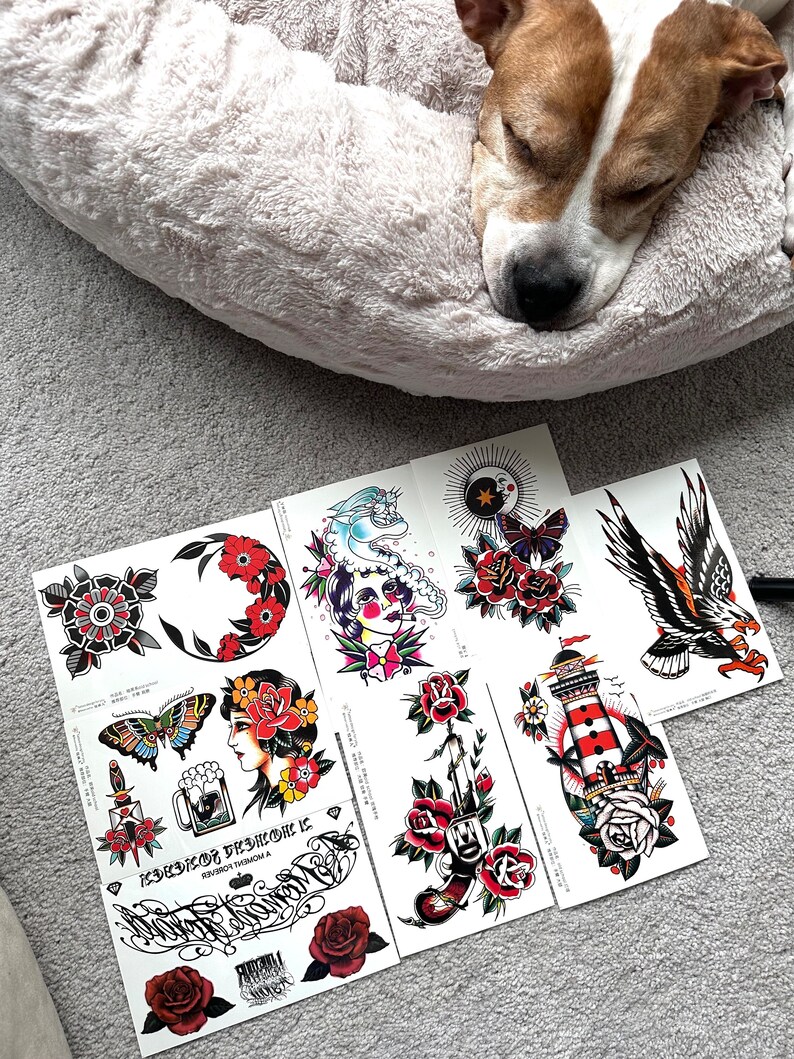 Limited Edition Old School Traditional TATTOO STICKERS Waterproof - Etsy