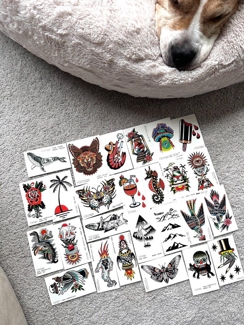 Limited Edition Old School Traditional TATTOO STICKERS Waterproof - Etsy