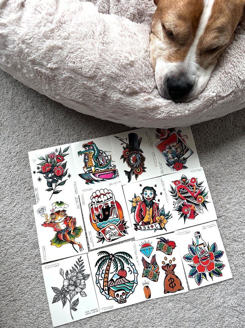 Limited Edition Old School Traditional TATTOO STICKERS Waterproof - Etsy