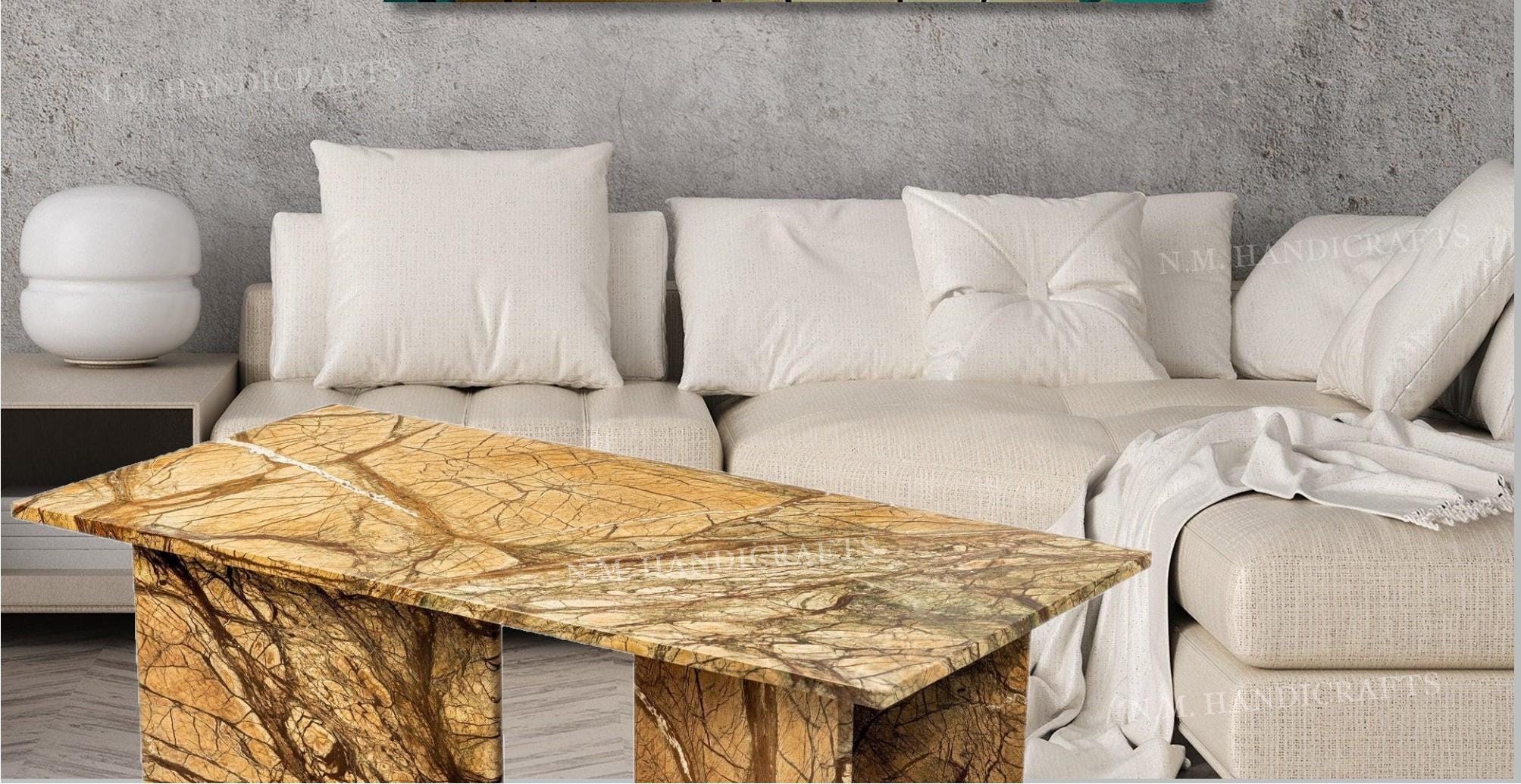Rainforest Marble Coffee Table, Forest Marble Center Table, Marble ...