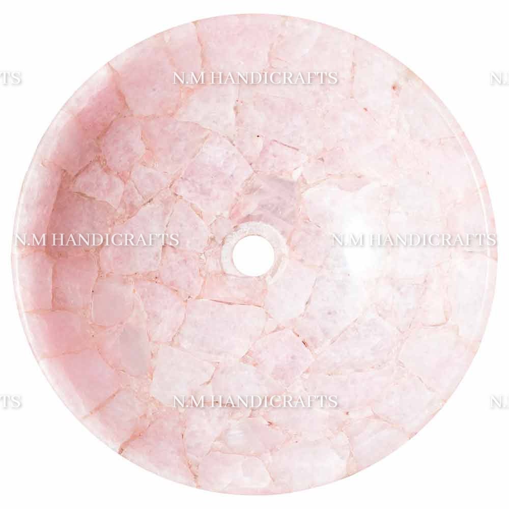 Rose Quartz Sink Pink Quartz Wash Basin Gems Stone Sink - Etsy