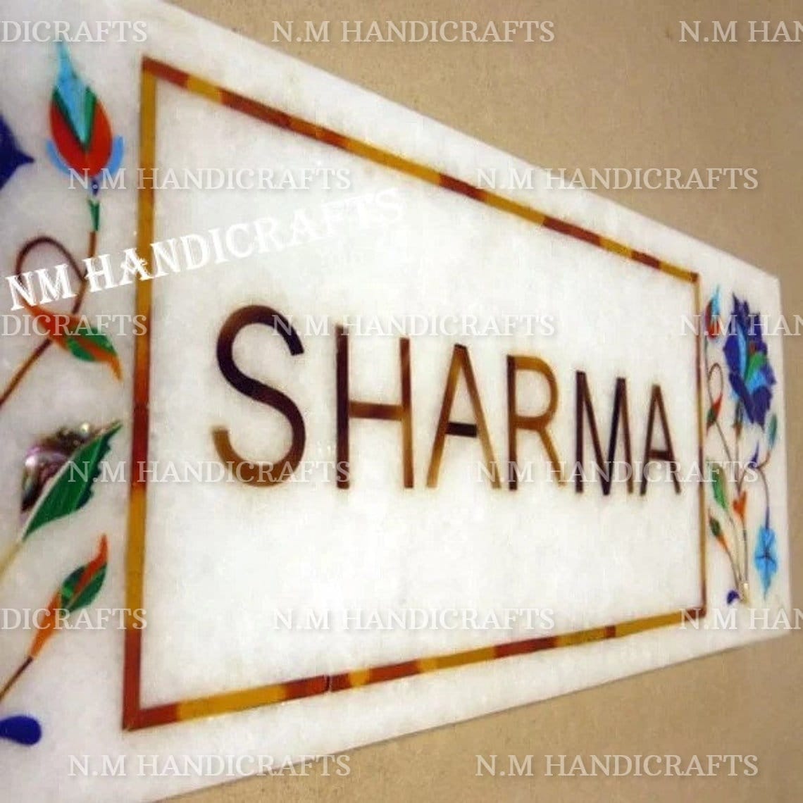 Decorative Marble Name Plate, Personalized Wall Hanging Name Plate ...