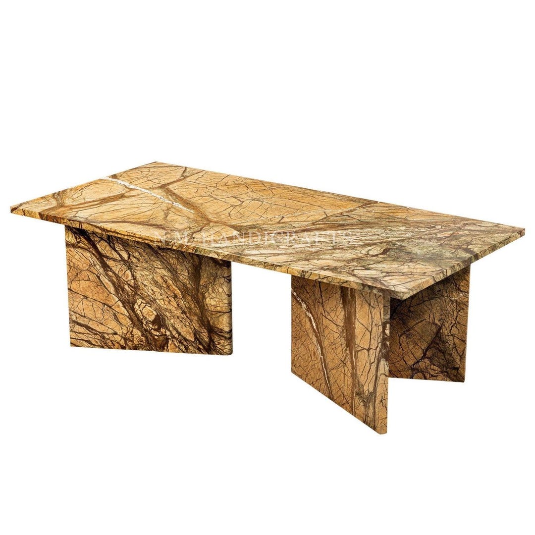 Rainforest Marble Coffee Table, Forest Marble Center Table, Marble ...