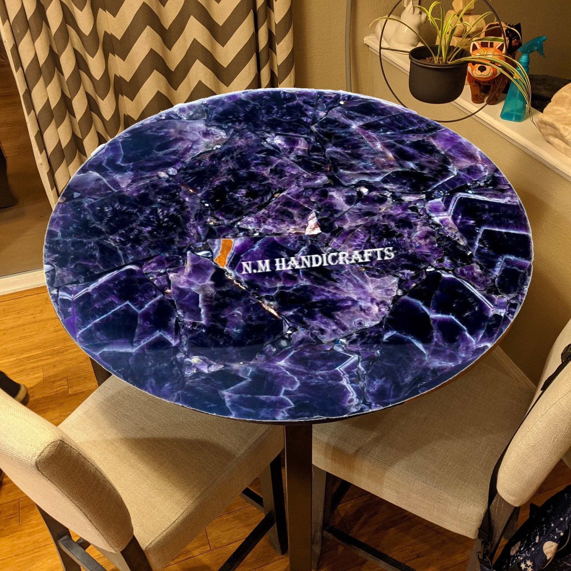 Purple Amethyst Table Top, Amethyst Stone Table, Amethyst Side Table ...