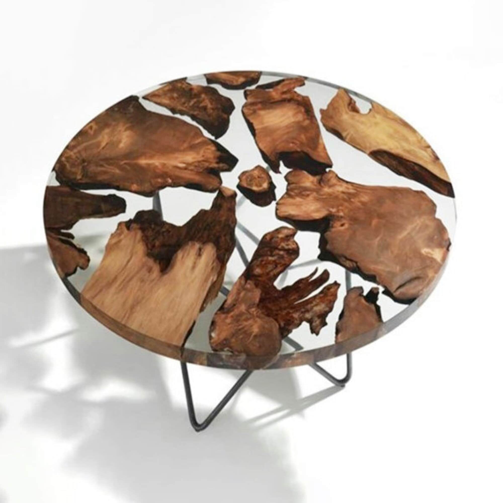 Clear Epoxy Coffee Table Round Transparent Wood Epoxy Table - Etsy