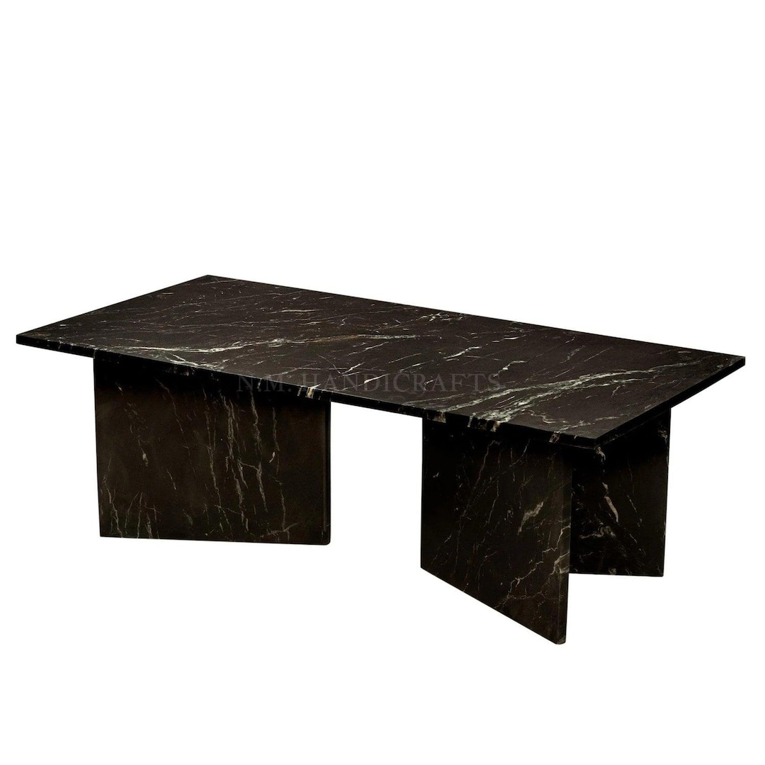 Black Marquino Marble Coffee Table, Stone Garden Table, Marble Hallway ...