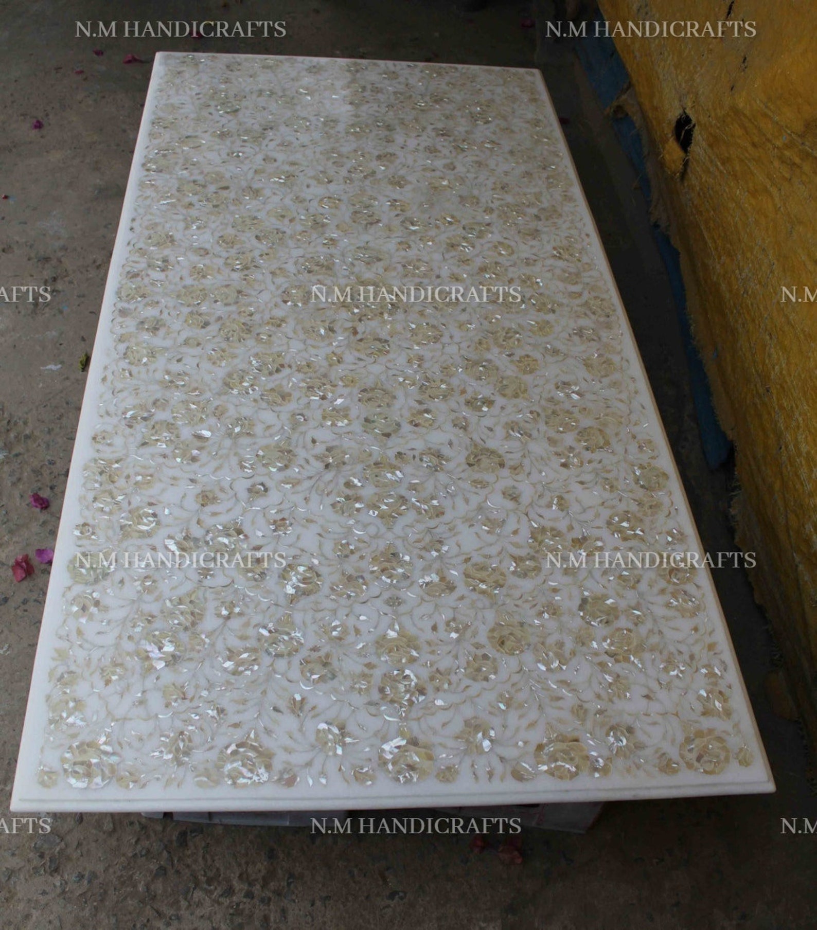 Marble Inlay Dining Table Mother of Pearl Shell Inlay Mop - Etsy