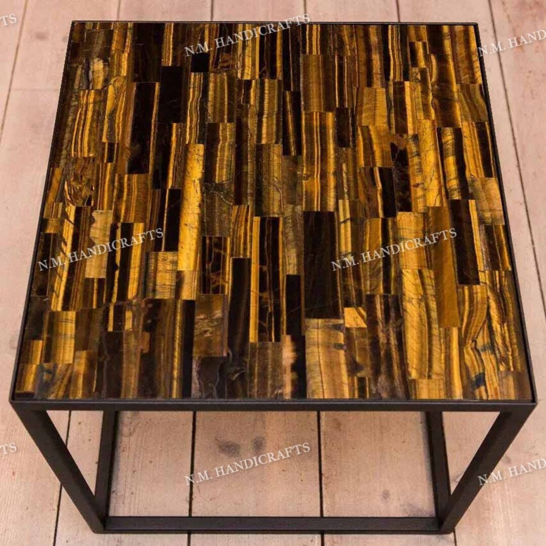 Tiger Eye Table Top, Books Reading Table, Office Working Table, Coffee ...
