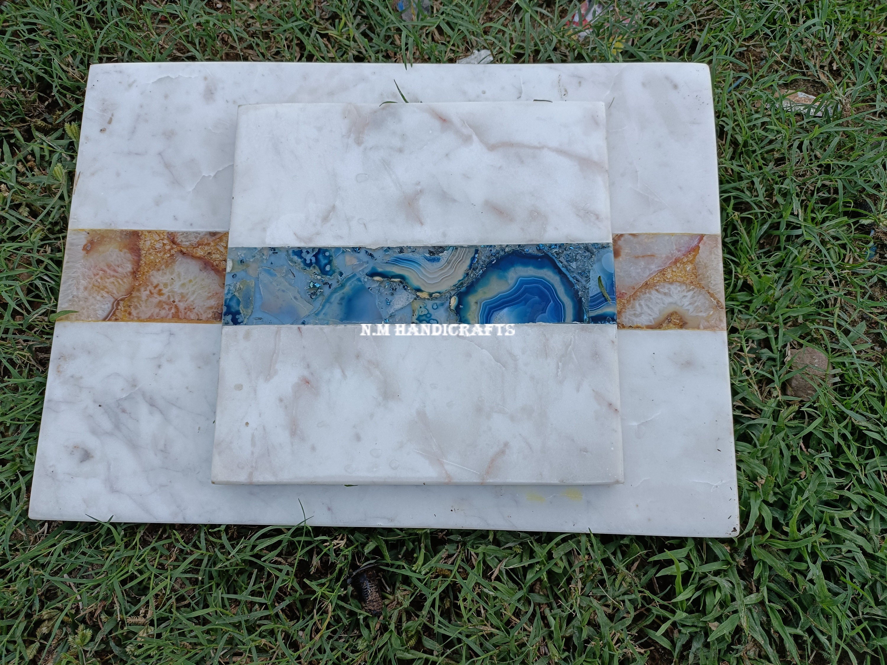 Marble Cheese Board, Cutting Board, Handmade Marble Inlay Cutting Board ...