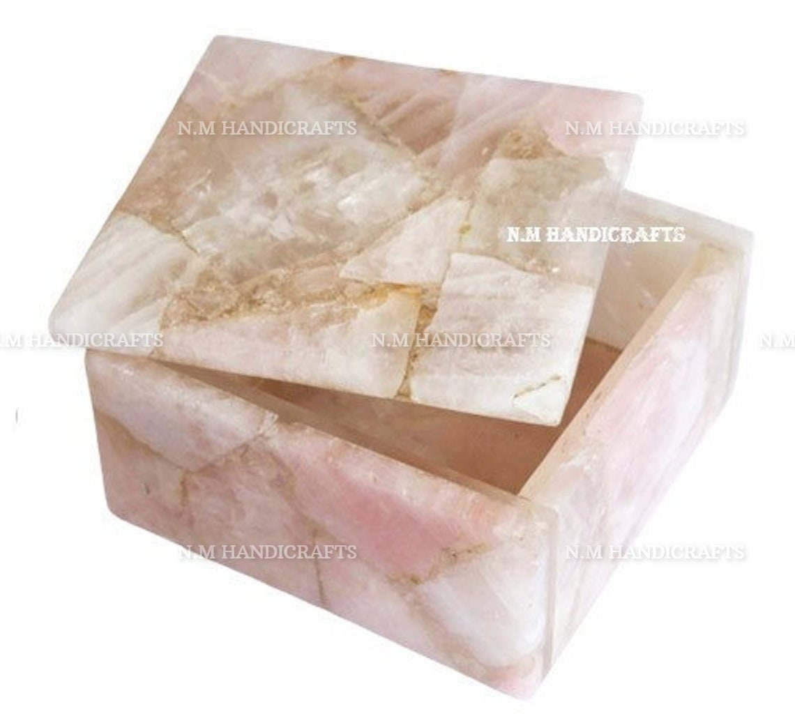 Rose Quartz Box Quartz Jewelry Box Trinket Box Multi - Etsy