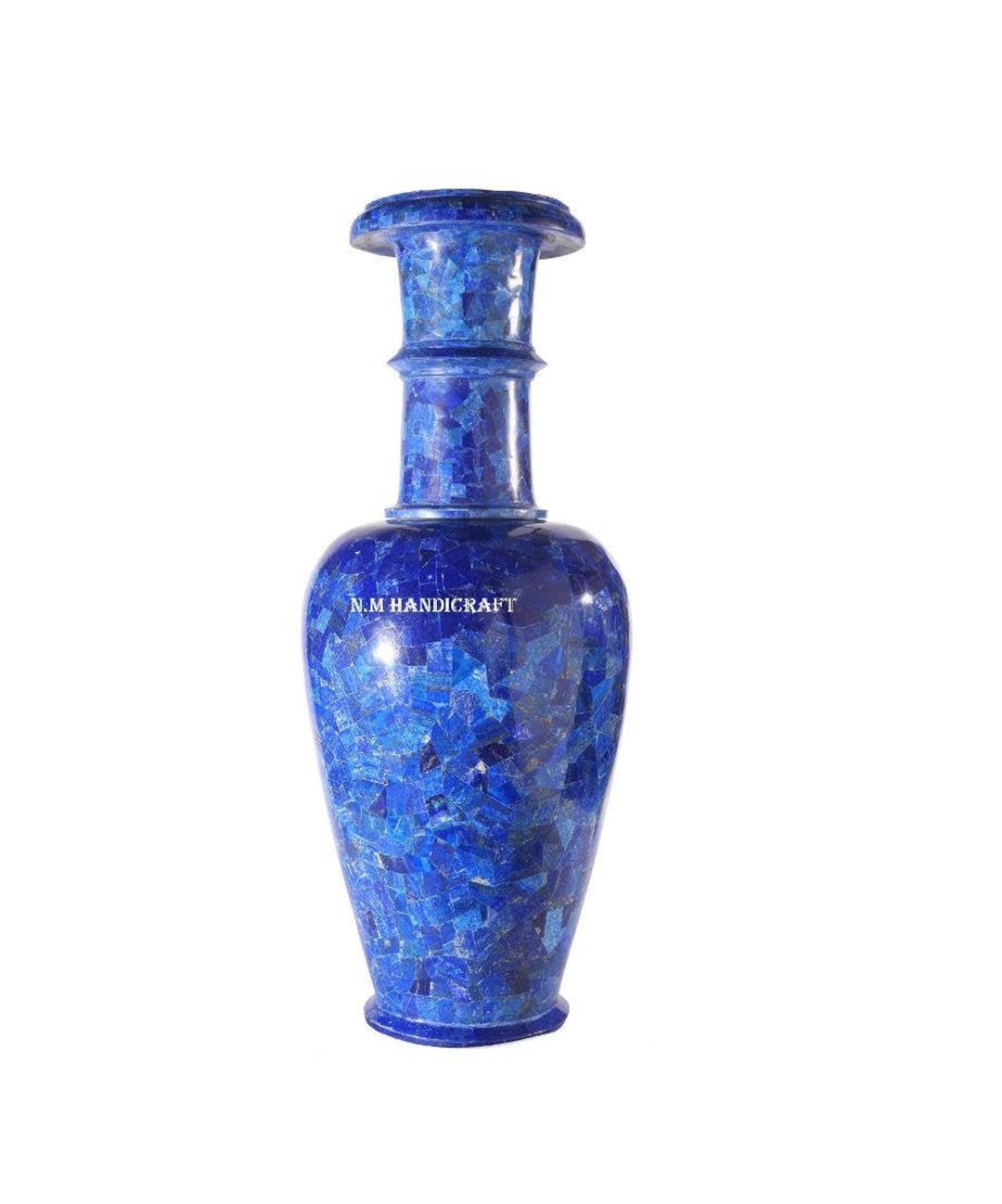 Lapis Lazuli Flower Vase, Blue Lapis Lazuli Inlaid, Lapis Flower Vase ...