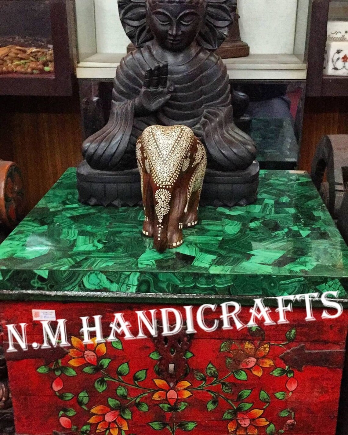 Malachite Inlay Stone Coffee Table Top Dining Table Top - Etsy