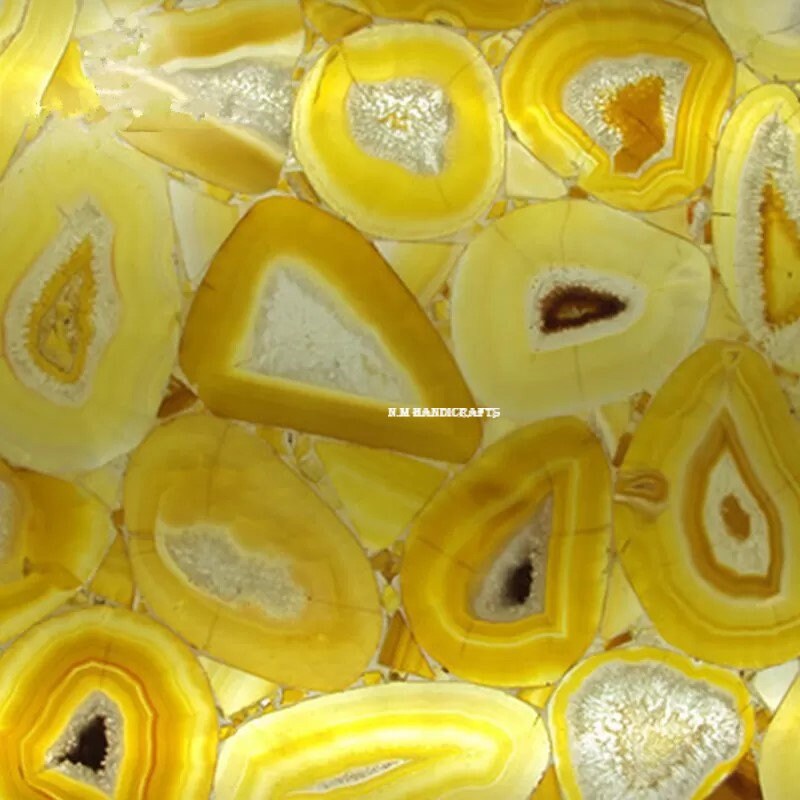 Transparent Yellow Backlit Agate Stone Slab, Use On, Table Top, Bars ...