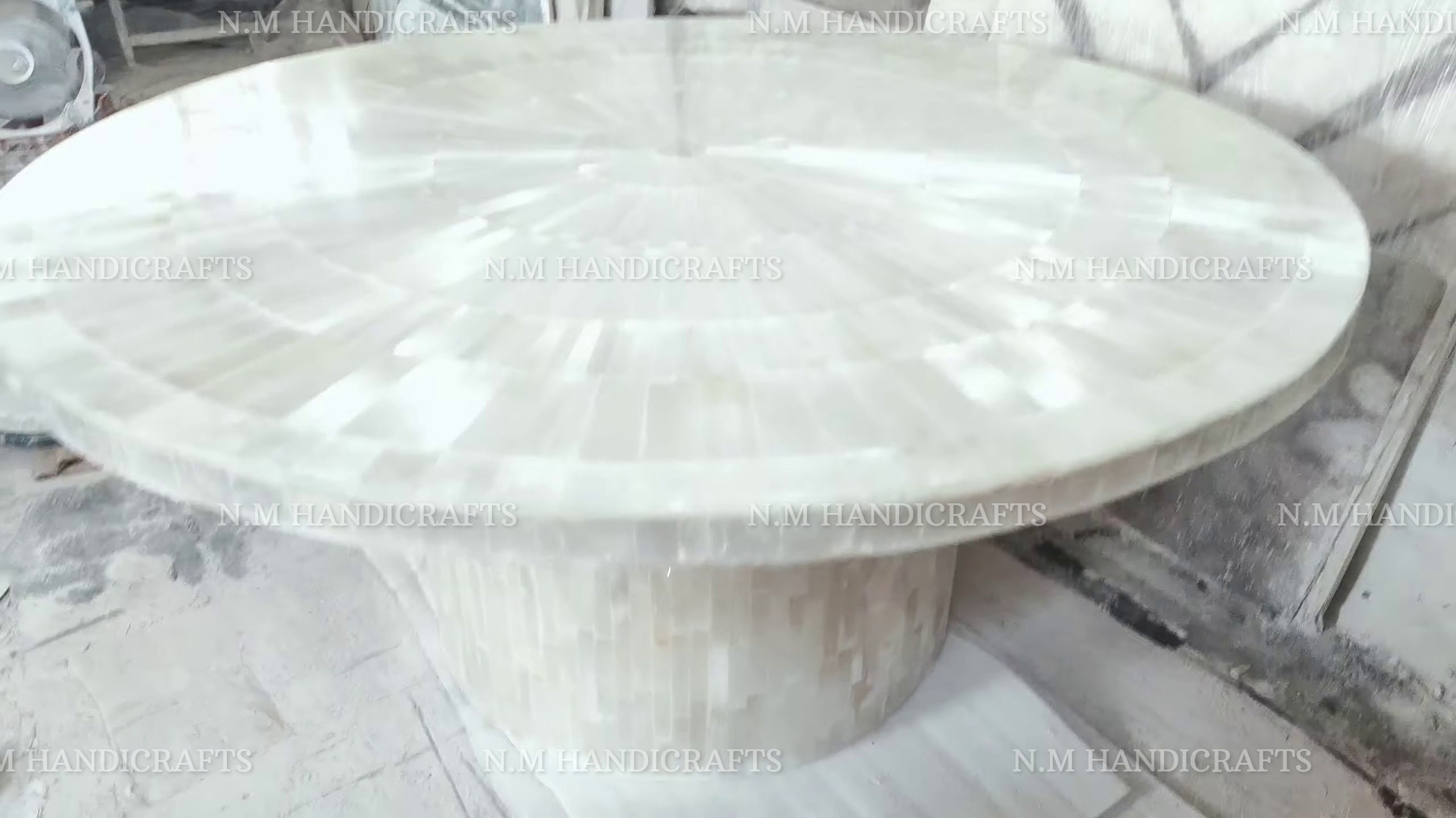 Natural Selenite Stone Sunburst Table Top, Selenite Coffee Table ...