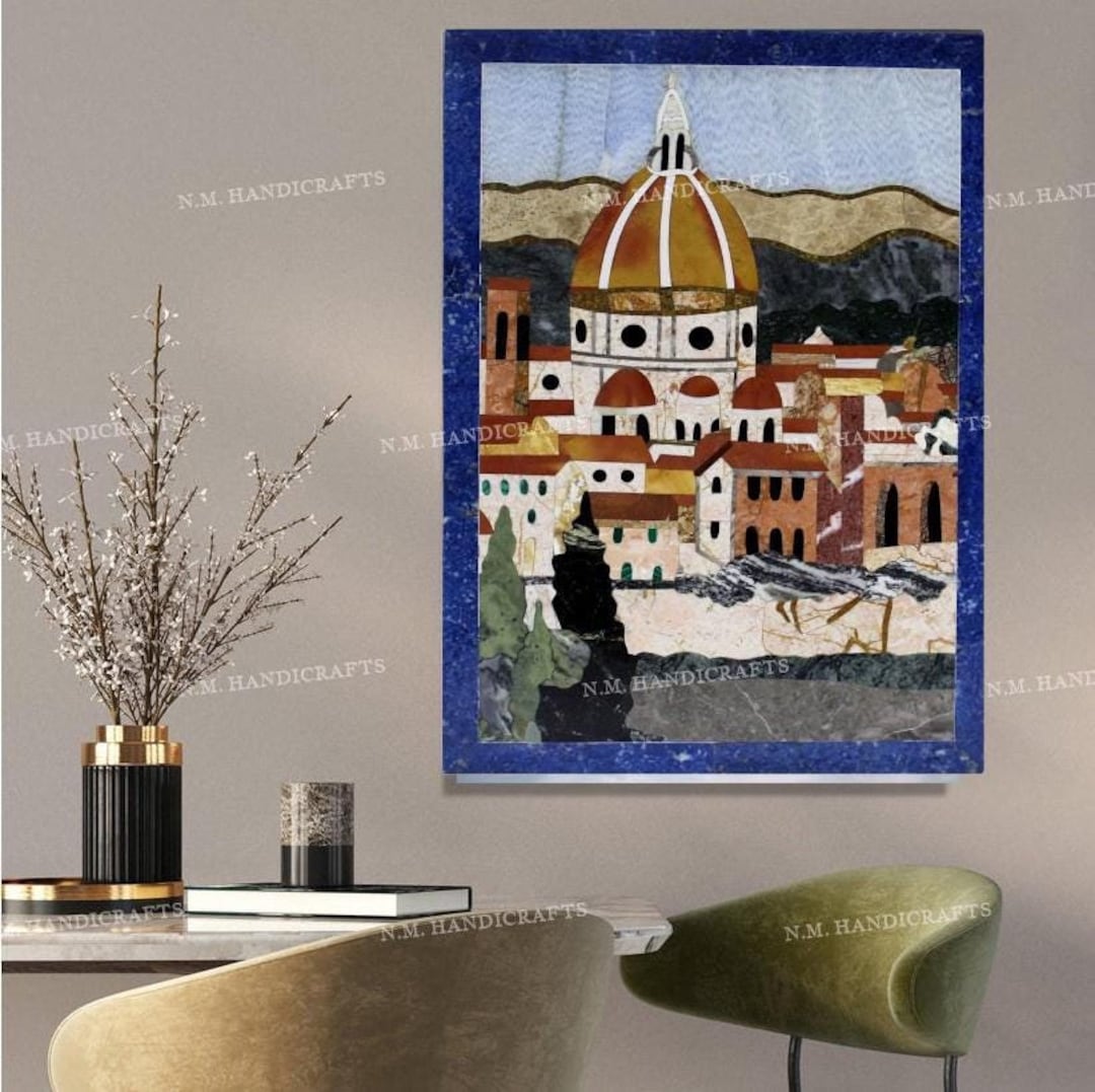 Marble Wall Panel, Pietra Dura Art Wall Panel, Gemstone Inlaid, Marble ...