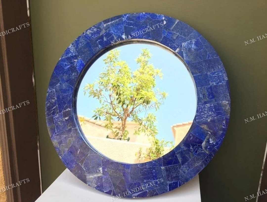 Lapis Lazuli Mirror, Lapis Gemstone Mirror, Lapis Inlay Mirror, Living ...