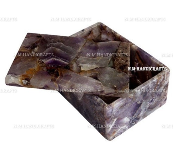 Amethyst Jewelry Box Agate Storage Trinket Box Multi - Etsy