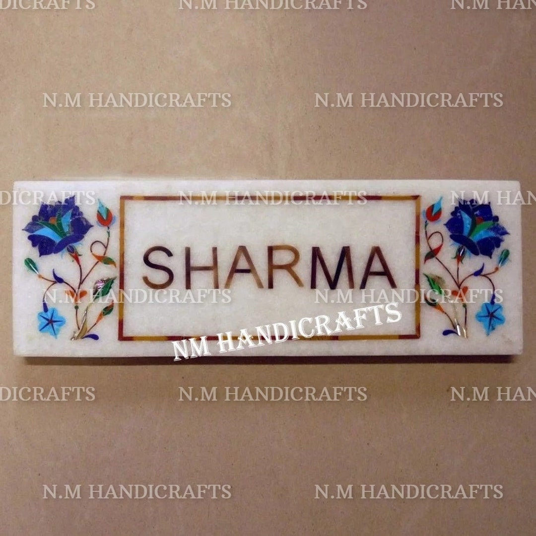 Decorative Marble Name Plate, Personalized Wall Hanging Name Plate ...