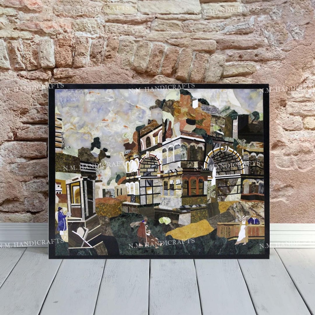 Marble Wall Panel, Pietra Dura Art Wall Panel, Gemstone Inlaid, Marble ...