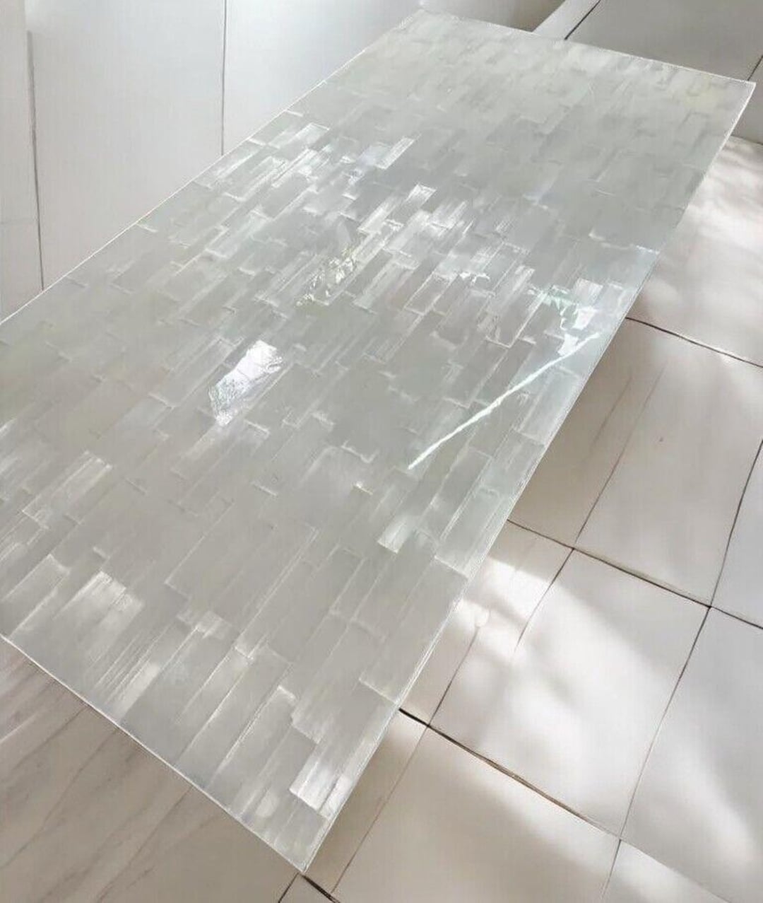 Selenite Coffee Table Top, Selenite Center Table Top, Selenite Kitchen ...