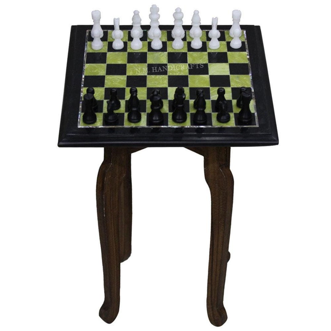 Marble Chess Set, Inlaid With Rare Stone Chess Board, Pietra Dura Art ...