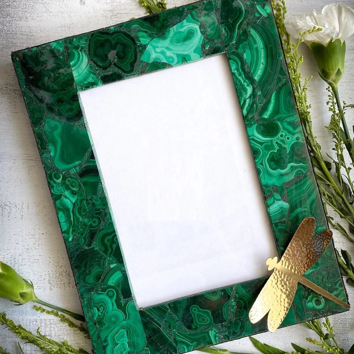 Malachite Photo Frame, Green Malachite Photo Frame, Memorable Picture ...