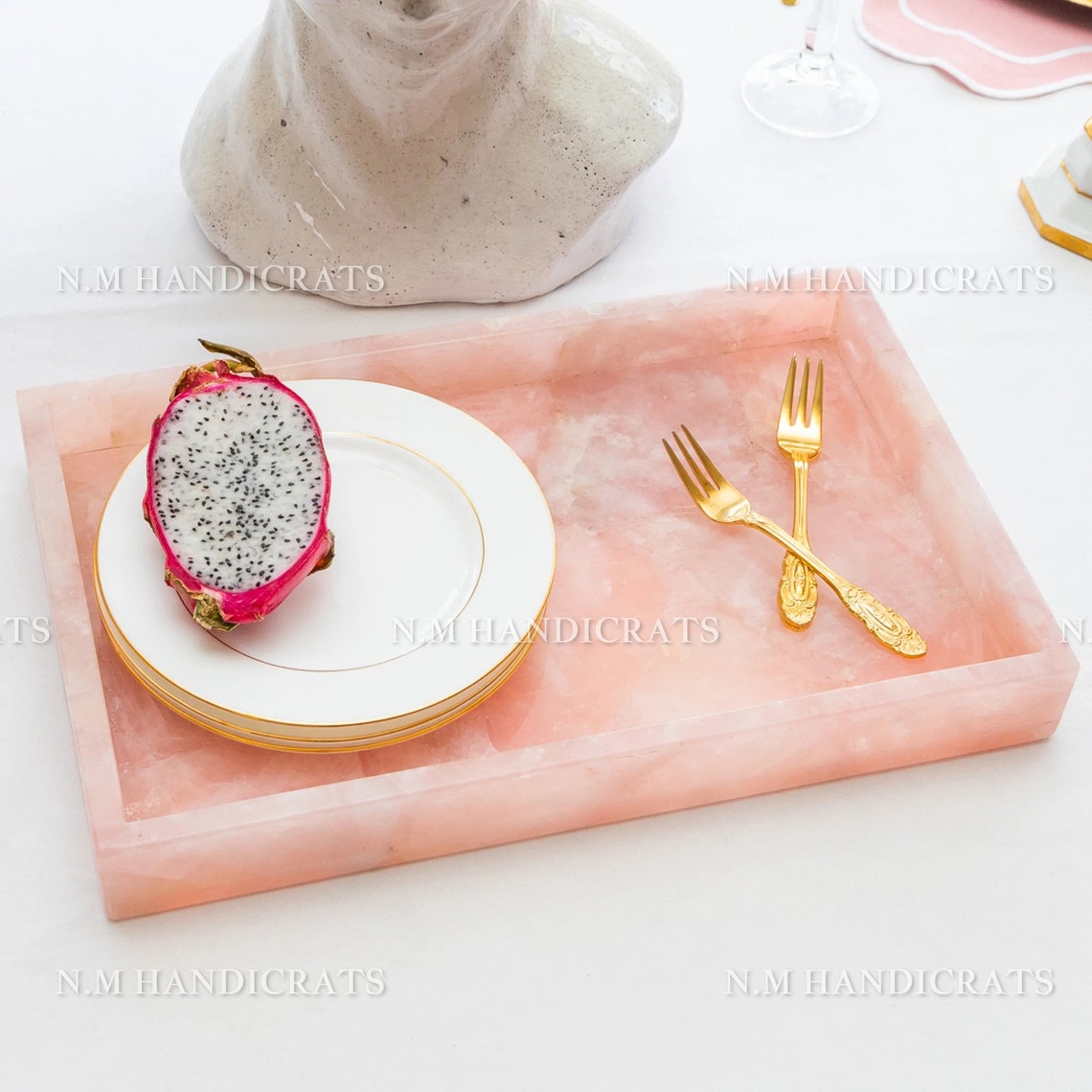 Rose Quartz Tray Serving Tray Jewelry Tray Decorative Tray - Etsy