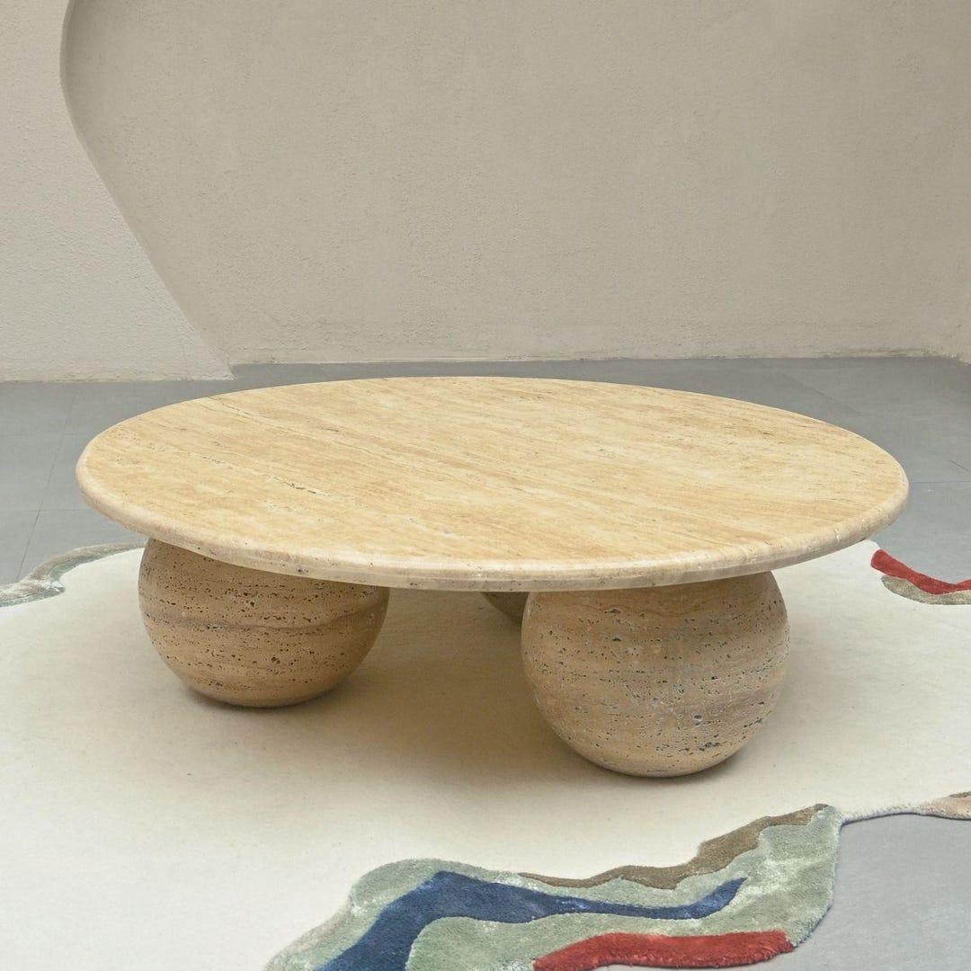 Travertine Marble Coffee Table, Travertine Stone Center Table, Marble ...