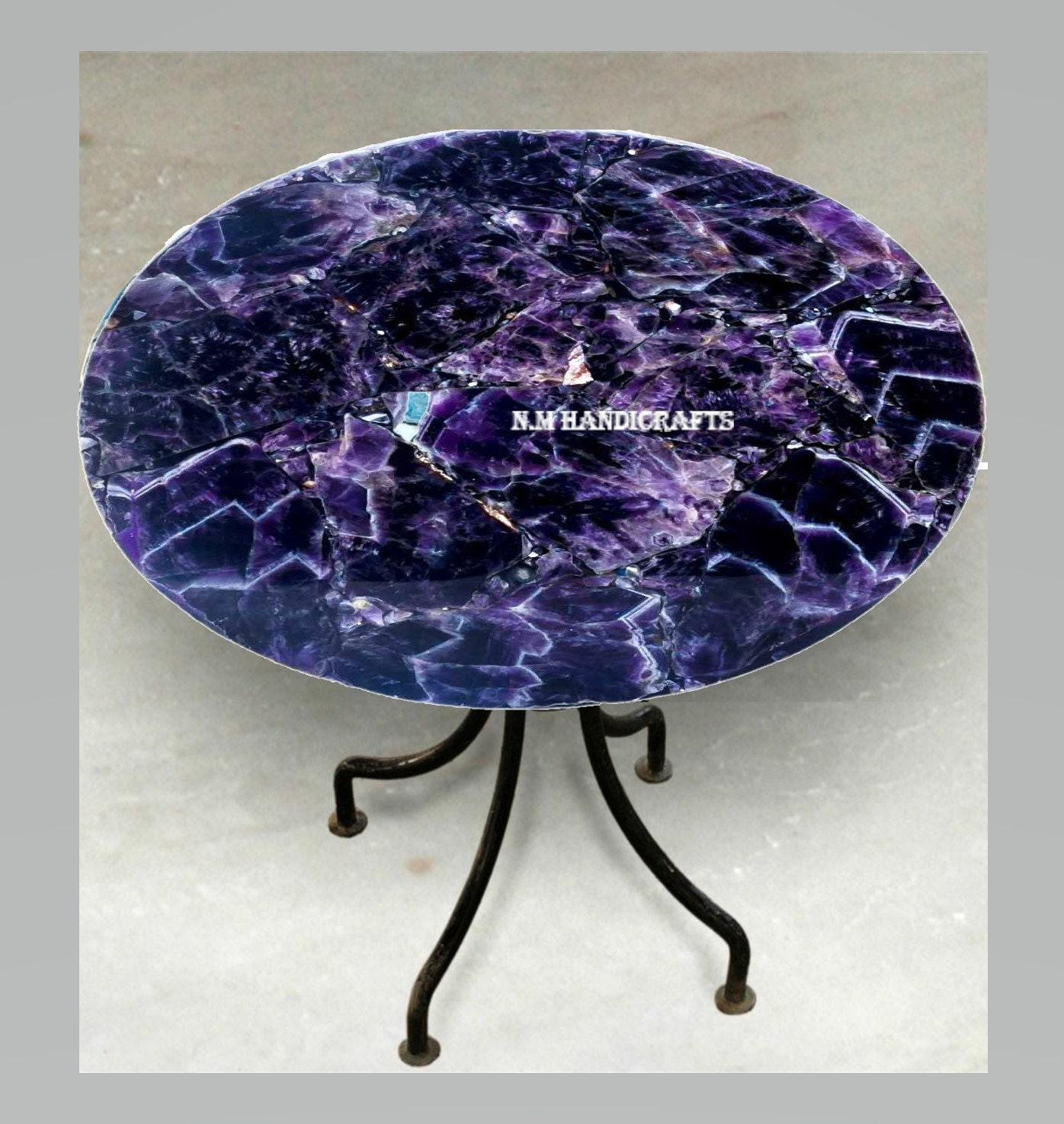 Purple Amethyst Table Top, Amethyst Stone Table, Amethyst Side Table ...