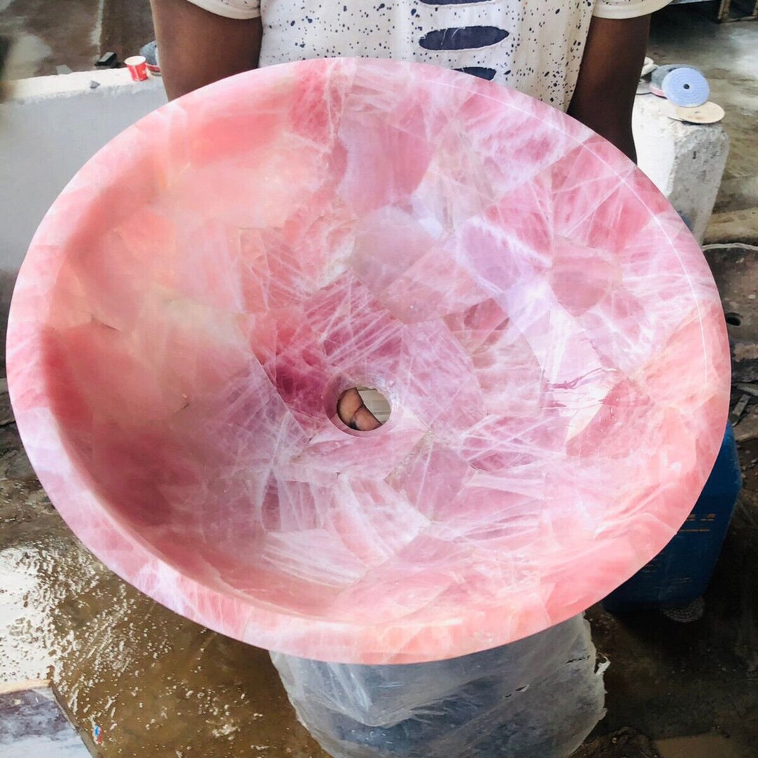 Rose Quartz Wash Basin, Quartz Stone Sink, Bathroom & Kitchen Sink ...