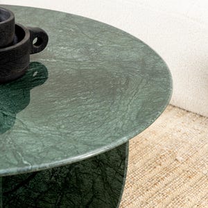 Green Marble Side Table, Grey Stone Sofa Side Table, Side Table for ...