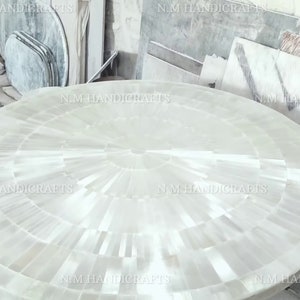 Natural Selenite Stone Sunburst Table Top, Selenite Coffee Table ...