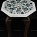 Marble Side Table, Abalone Shell Inlay, Floral Inlay, Pietre Dura Art ...