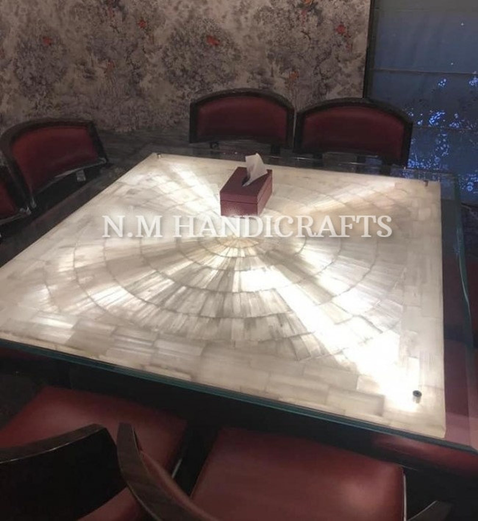 Selenite Starburst Dining Table Top, Selenite Vanity Top, Selenite ...