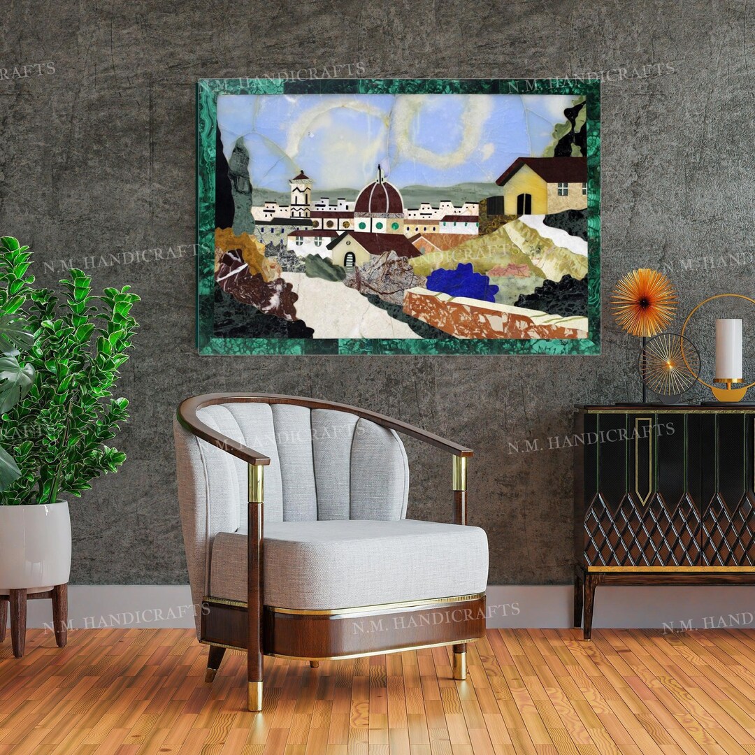 Marble Wall Panel, Pietra Dura Art Wall Panel, Gemstone Inlaid, Marble ...