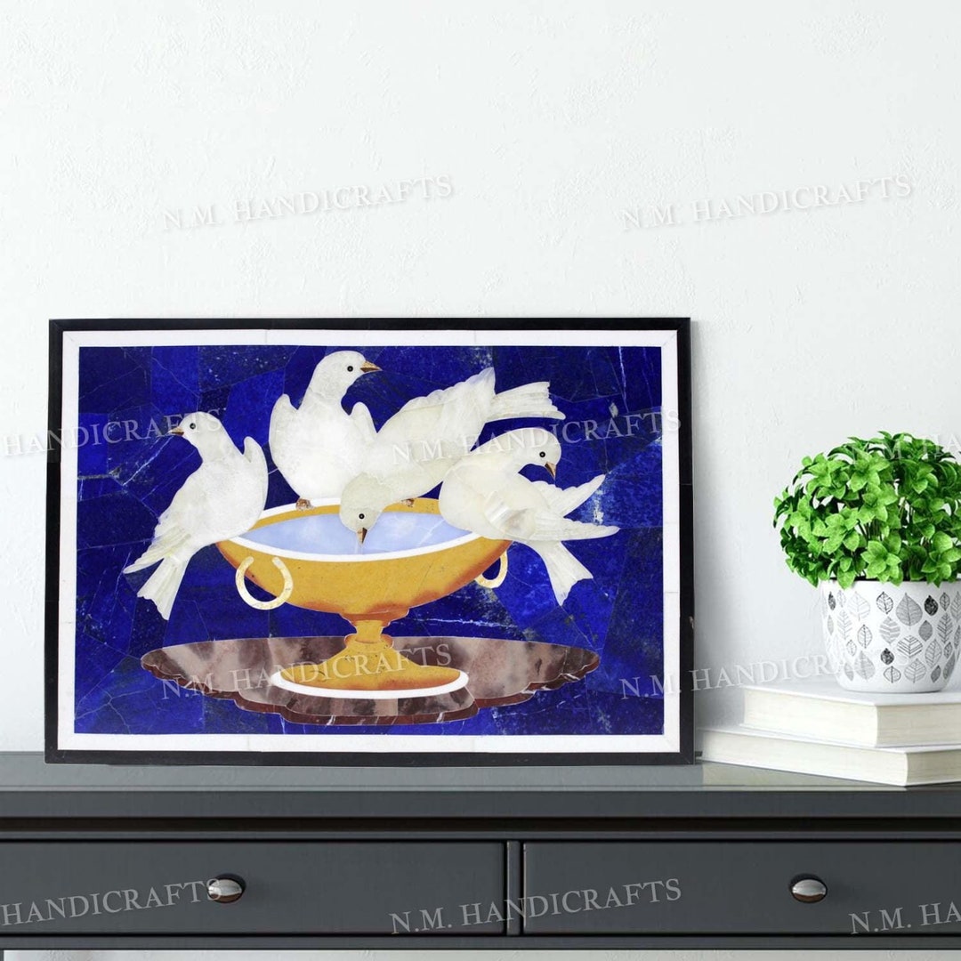 Marble Wall Panel, Bird Art Wall Panel, Piegon Wall Art, Marble Wall ...