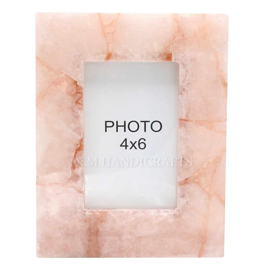 Rose Quartz Photo Frame, Pink Quartz Picture Frame, Memorable Picture ...