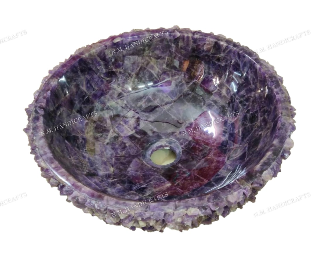Amethyst Geode Sink, Amethyst Geode Wash Basin, Amethyst Washroom Sink ...