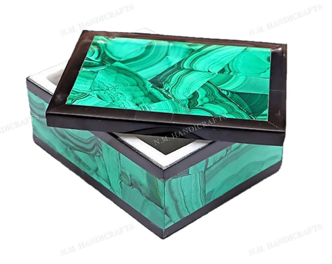 Malachite Jewelry Box, Gemstone Jewel Box, Trinket Box, Unique Gift for ...