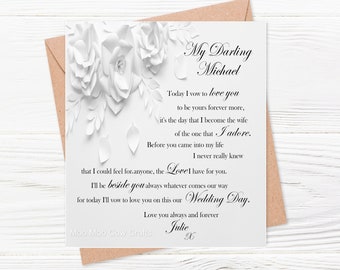 To My Groom on Our Wedding Day Note to Groom Groom Wedding Day Card ...