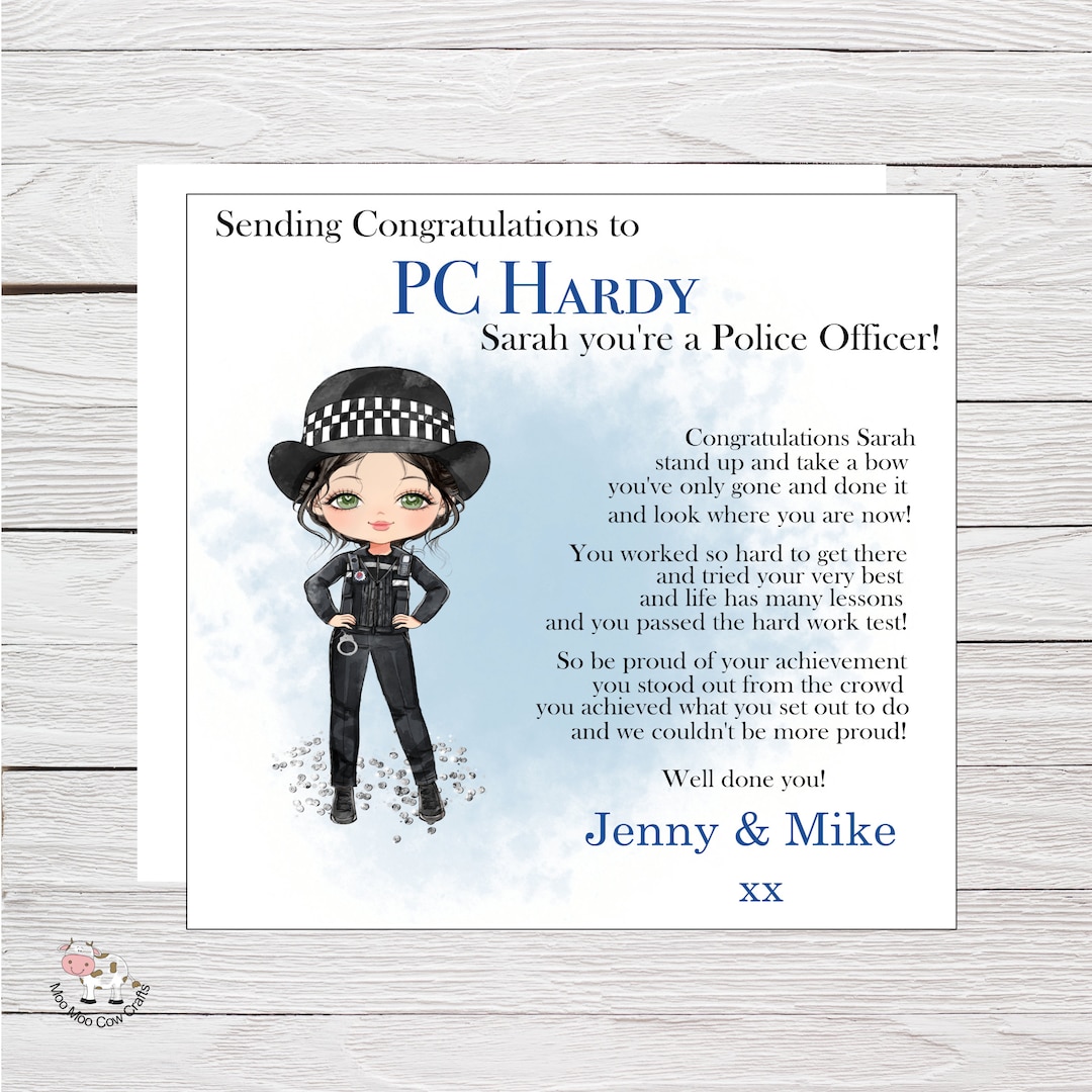 Congratulations to a New Police Officer, Newly Qualified Policewoman Card, Female Police Woman ...