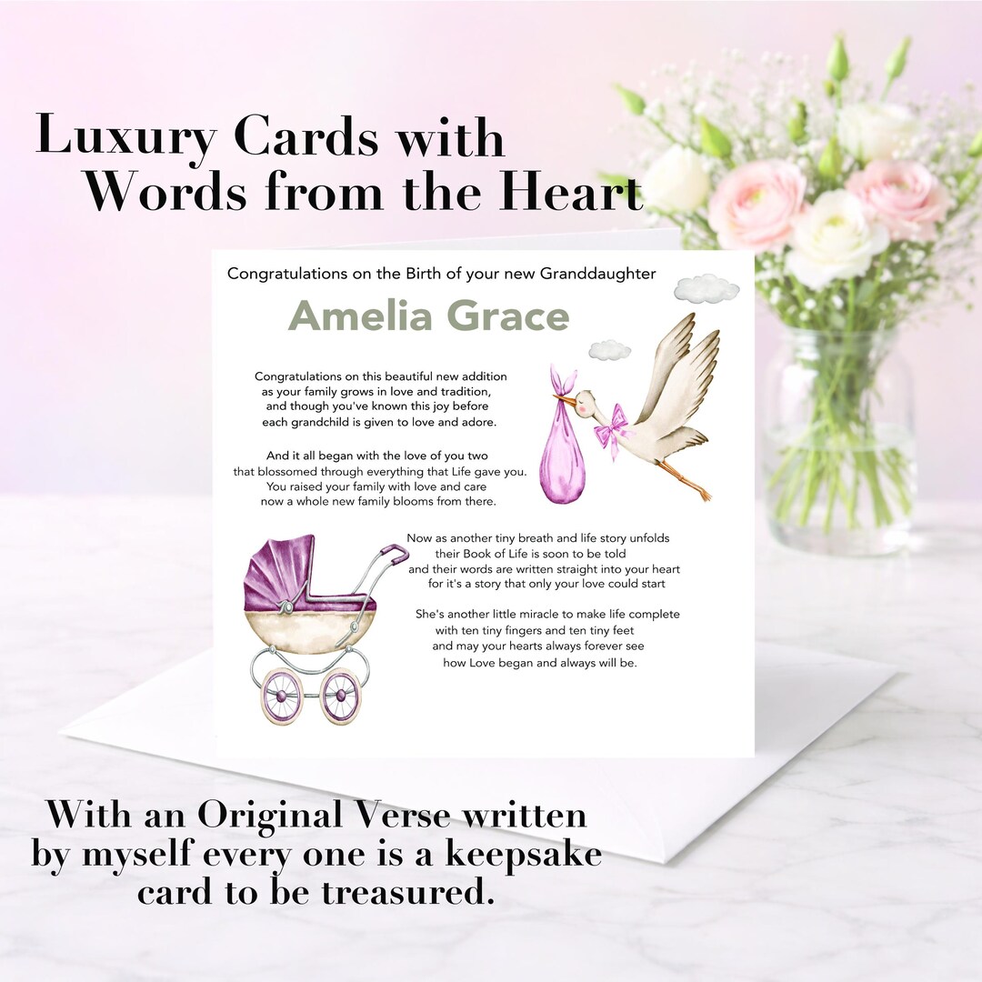 New Grandparents Congratulations Card: Luxury Card With Sentimental ...